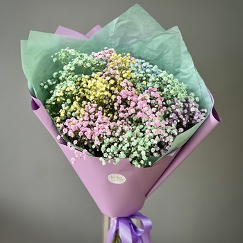 Букет из 7 цветных гипсофил - купить цветы по низкой цене с доставкой